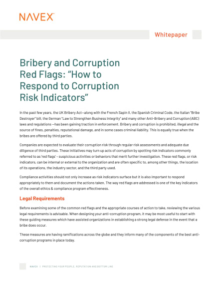 Bribery & Corruption Red Flags: How to Respond to Corruption Indicators | NAVEX
